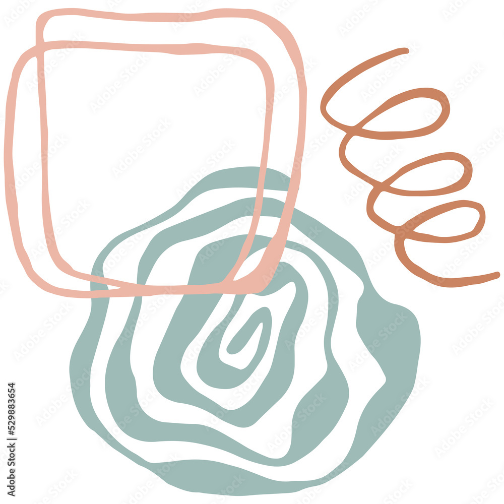 Modern abstract doodle collage of simple geometric shapes. Illustration ...