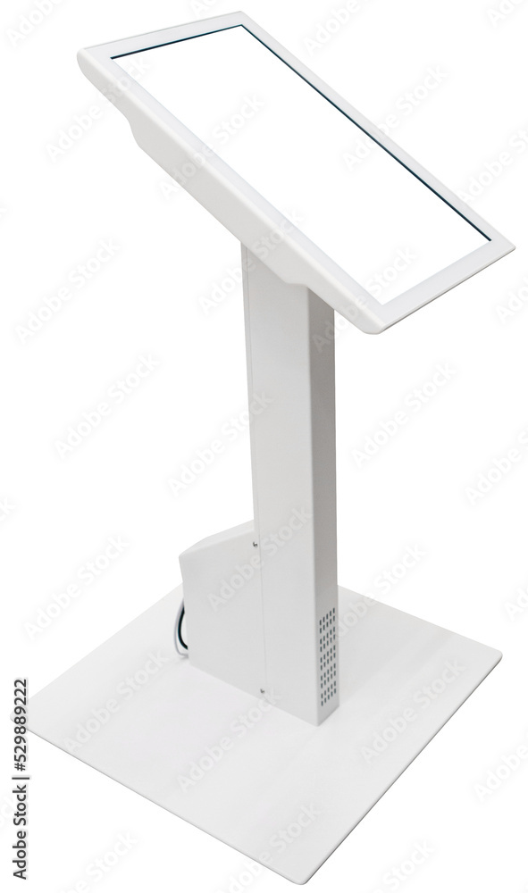 Isolated self-service desk - information kiosk with touchscreen Stock ...