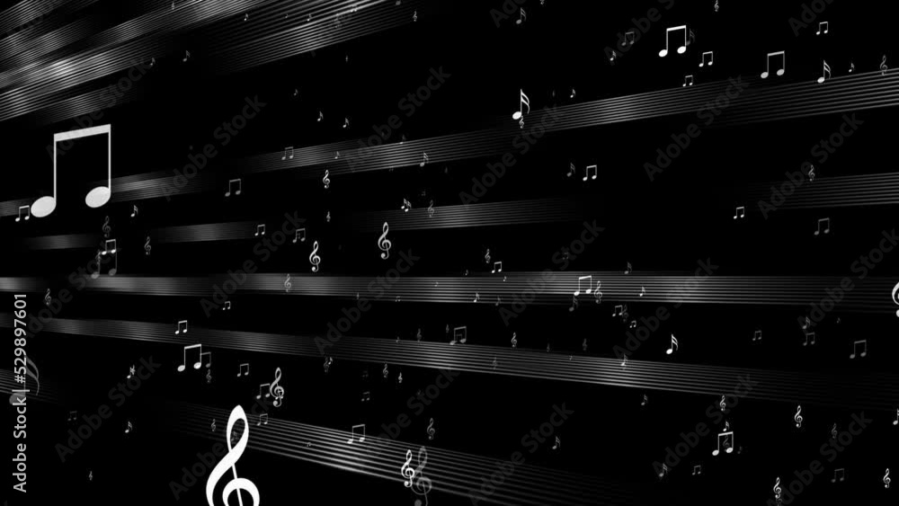 Musical Notes with Transparent Background, Alpha Channel. 3D Render ...