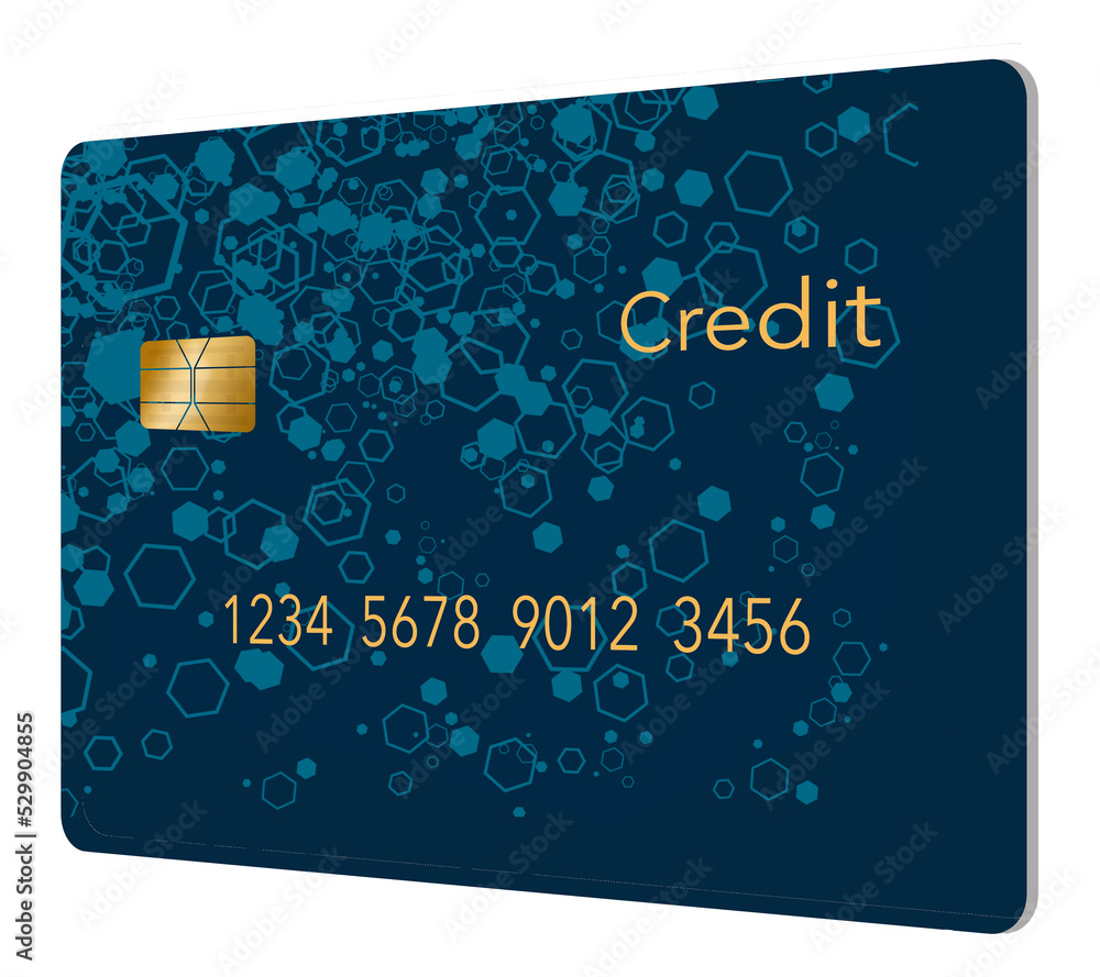 Here is a generic credit card on a transparent background that is seen ...