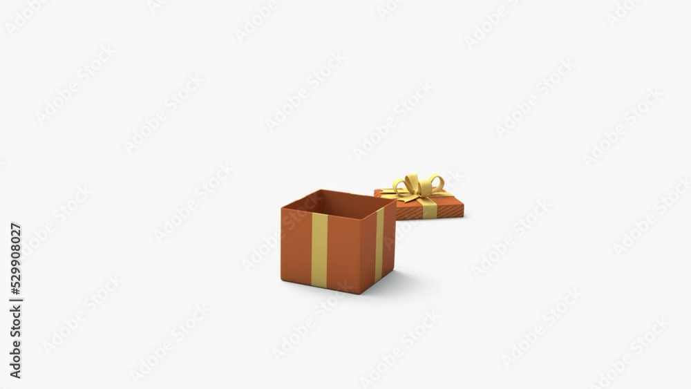 Gift box with bouncing and swinging lid. 3D gift box with 4k resolution ...