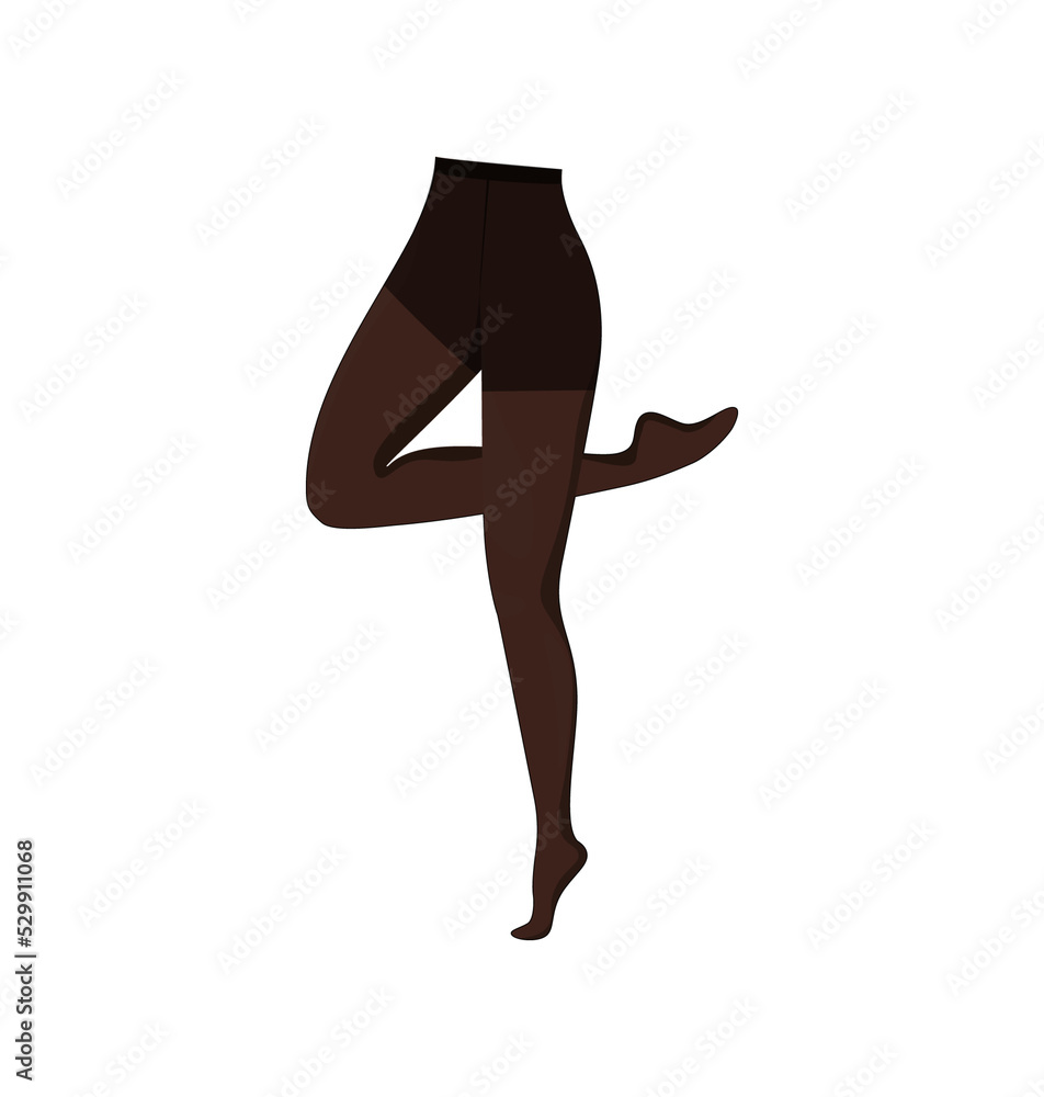 Cartoon flat legs template on white background. Different color tights ...