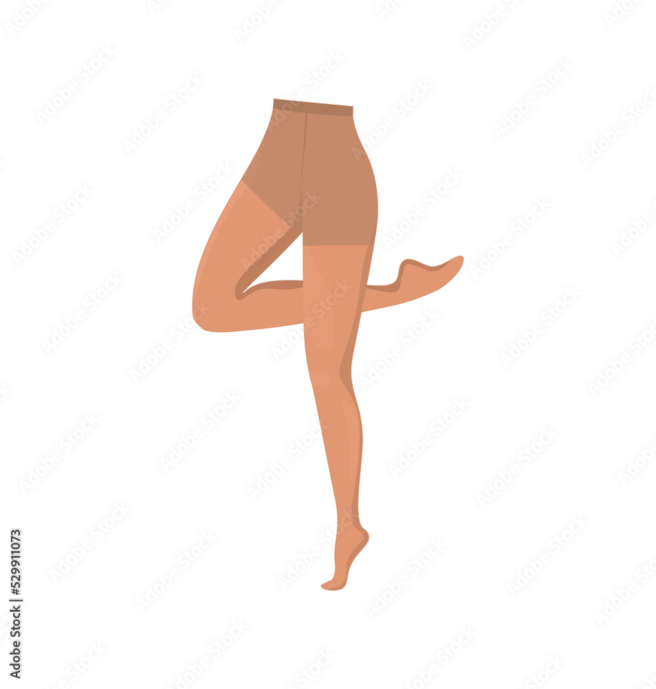 Cartoon flat legs template on white background. Different color tights ...
