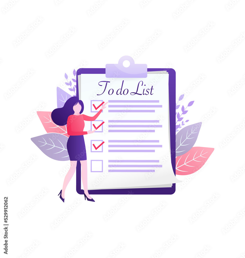 To do list people on white background. Cartoon character. Survey vector ...