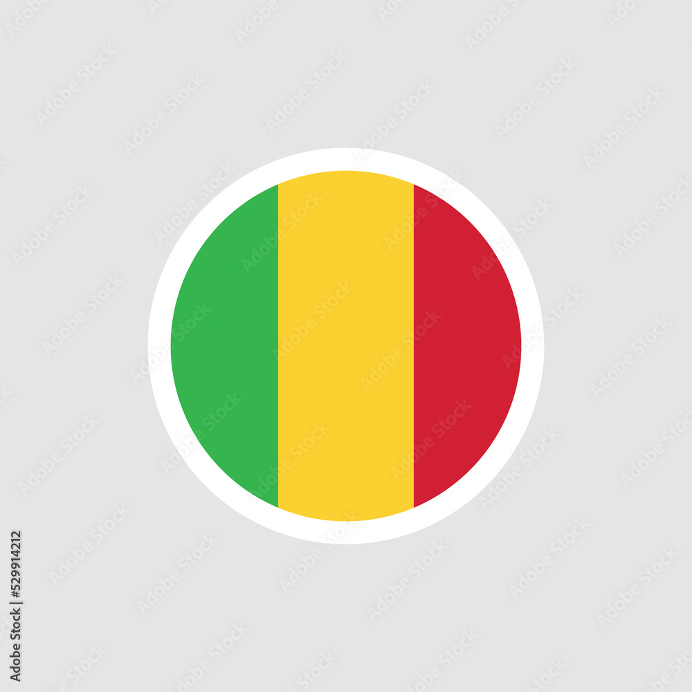 Flag of Mali. Malian flag, vertical tricolor: red, yellow, green ...