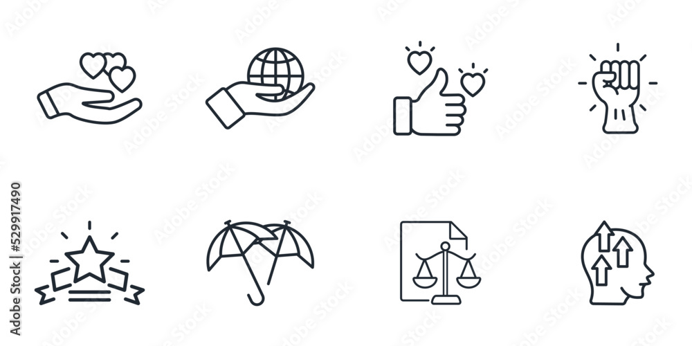 core values icons set . core values pack symbol vector elements for ...