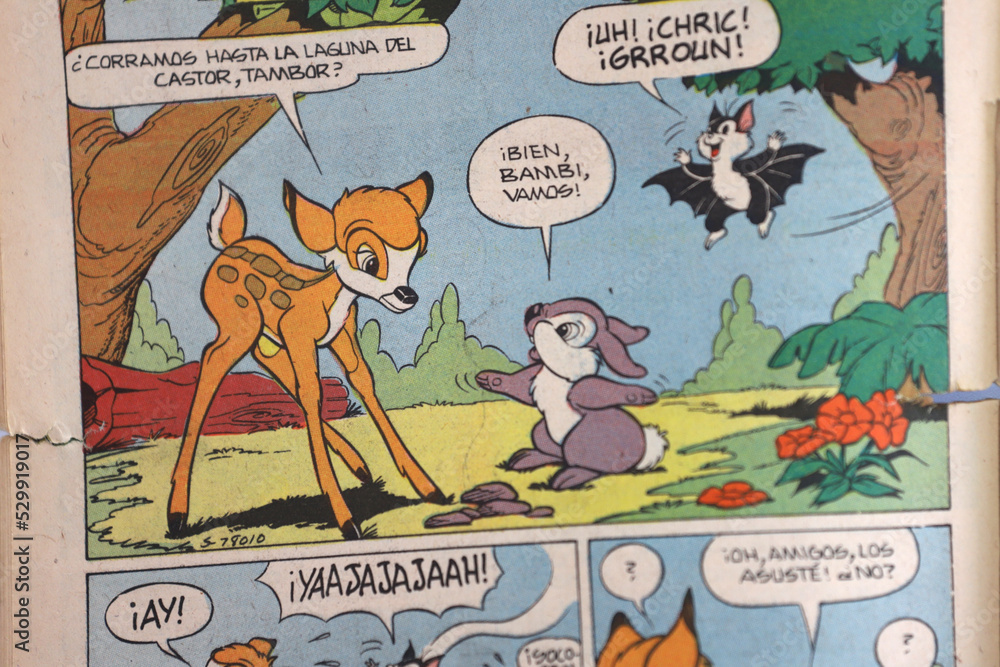 Comic magazine about the movie Bambi. Deer and rabbit. . Magazine with ...