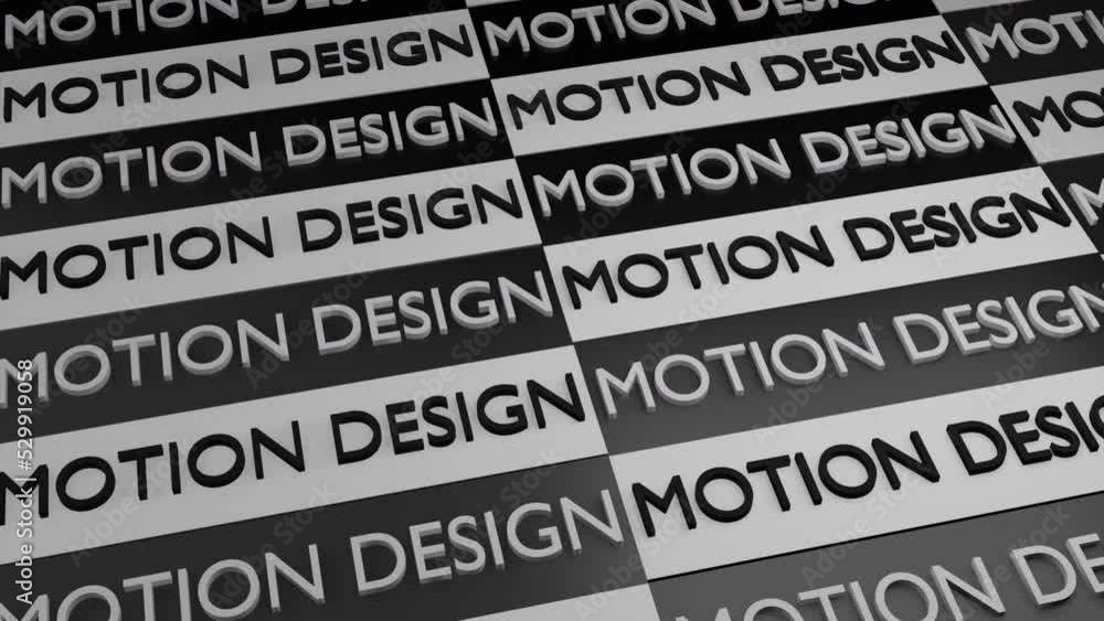 Motion design words written on black and white rotating tablets. Design ...