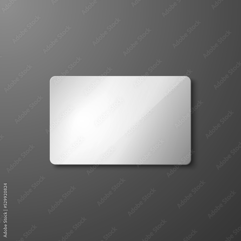 Vector 3d Realistic Blank Silver Credit Card. Design Template of ...