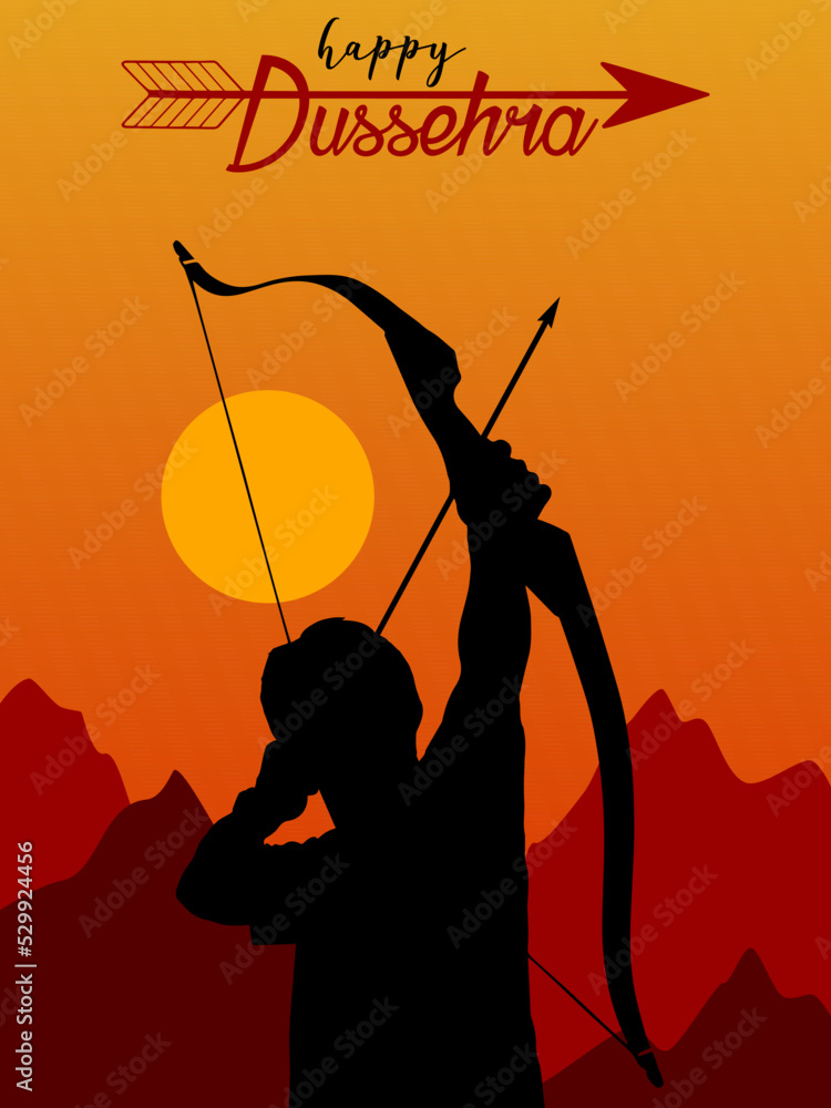Happy Dussehra Navratri festival of India. Vector illustration with ...