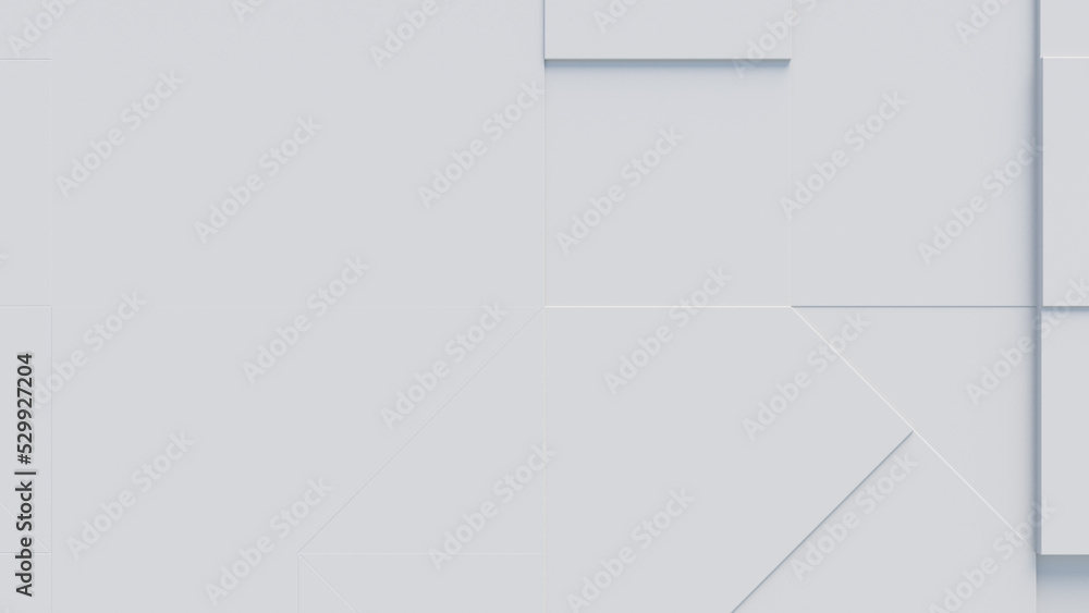 Abstract background made of White 3D Shapes. Futuristic 3D Render with ...