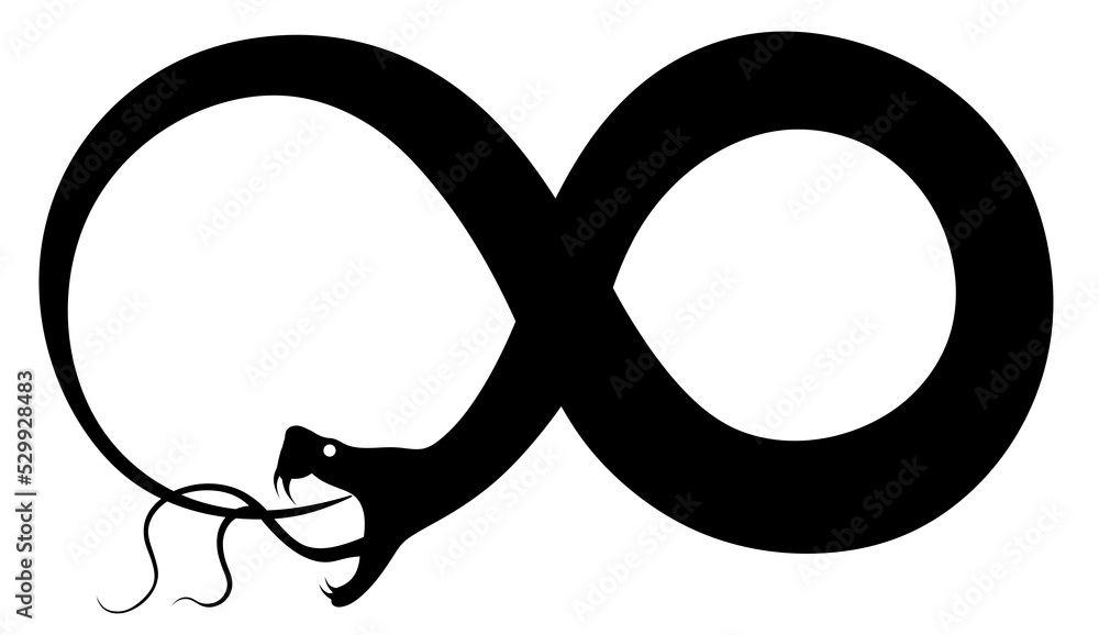 Silhouette of a snake clipart. Snake loop. The Infinity symbol. The ...