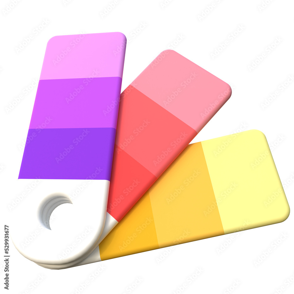 Stylized 3D Color Palette Side View Stock Illustration | Adobe Stock