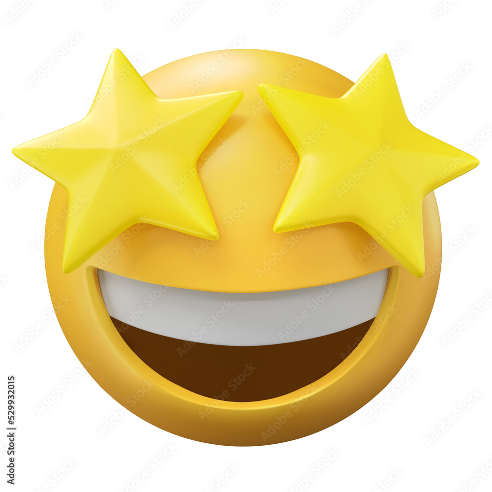 Emoji Star Face 3D illustration Stock Illustration | Adobe Stock
