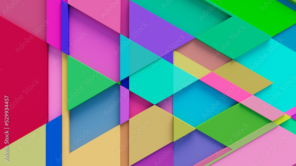 Multicolored, Tech Background with a Geometric 3D Structure. Bright ...