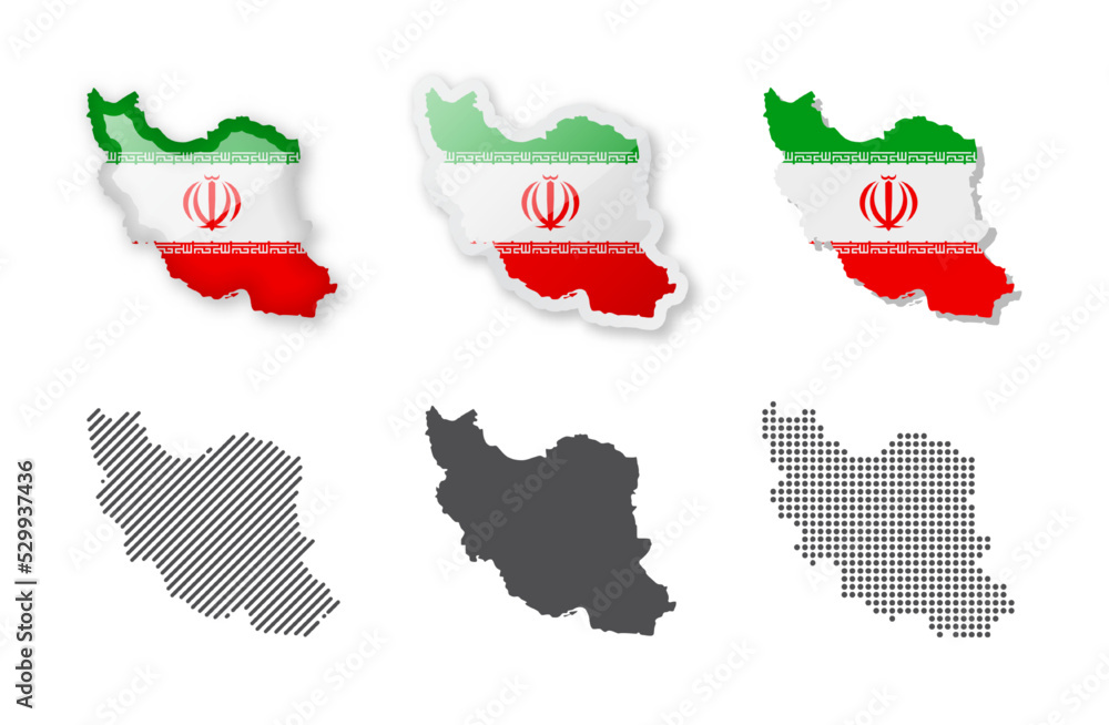 Iran - Maps Collection. Six maps of different designs. Stock Vector ...
