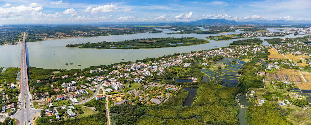 Aerial View of Bay Mau Coconut forest which is a very famous ...