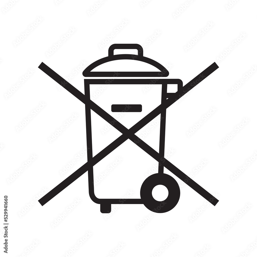 Vetor De Do Not Throw In The Trash Icon Symbol Special Disposal Sign Do Stock Adobe Stock