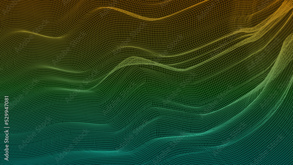 Wave Light, Glowing Lines | Lines Light Yellow Green Background ...