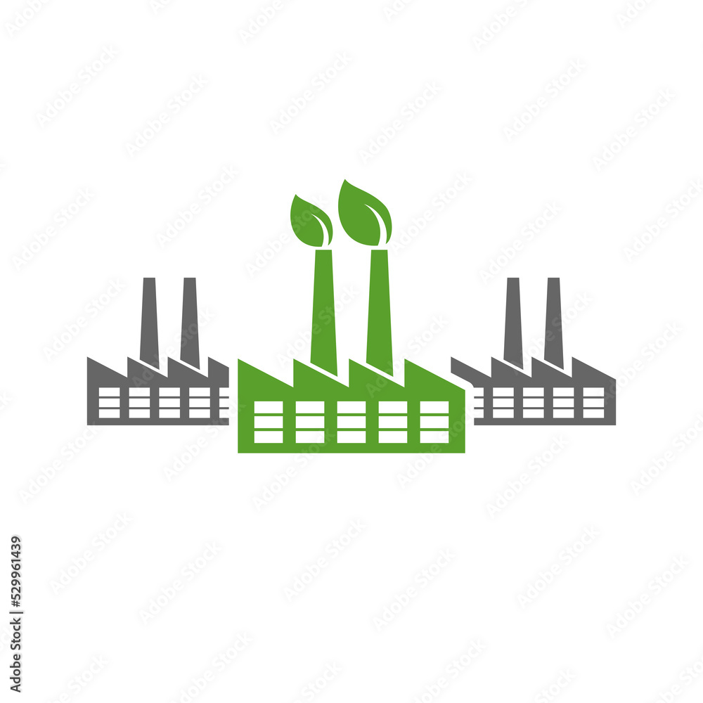 Green factory logo design isolated on white background Stock Vector ...