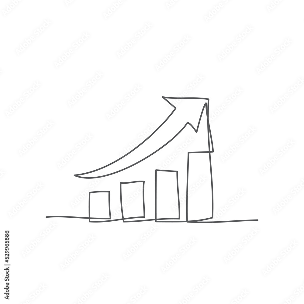 Profit One line drawing. Concept for Business, Growth, Finance ...
