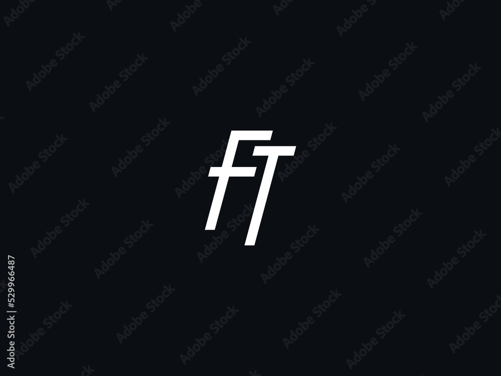 Modern FT Logo Image, unique Ft tf Logo Letter Vector Black White Stock ...