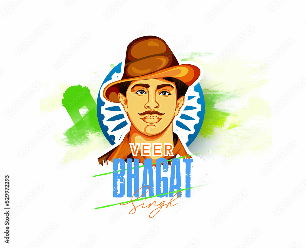illustration of Nation Hero and Freedom Fighter Bhagat Singh Vector ...