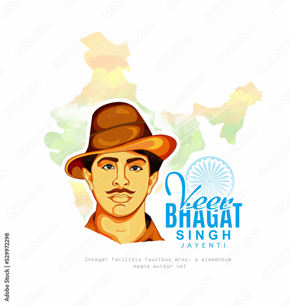 illustration of Nation Hero and Freedom Fighter Bhagat Singh Vector ...