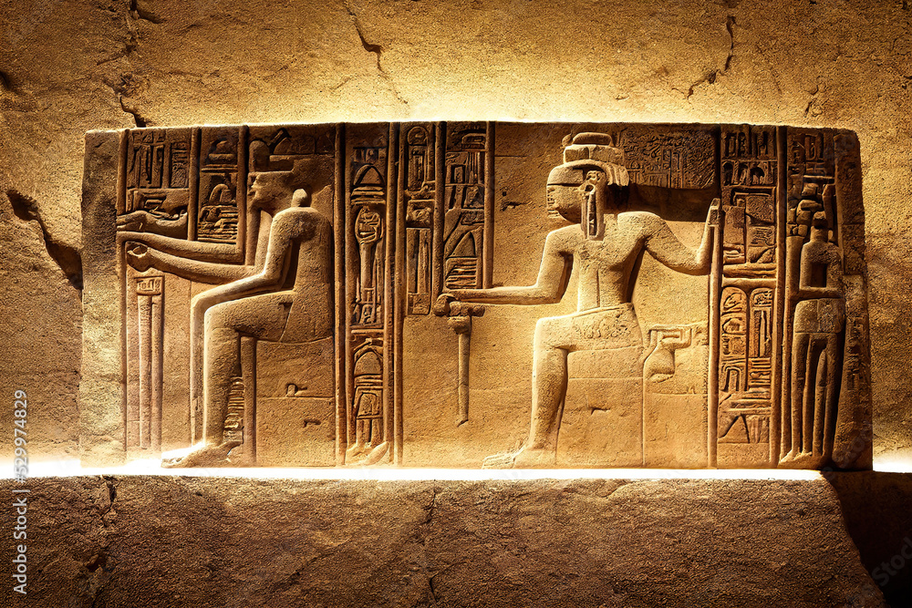 ancient egyptian hieroglyphics, ancient stone carving background ...