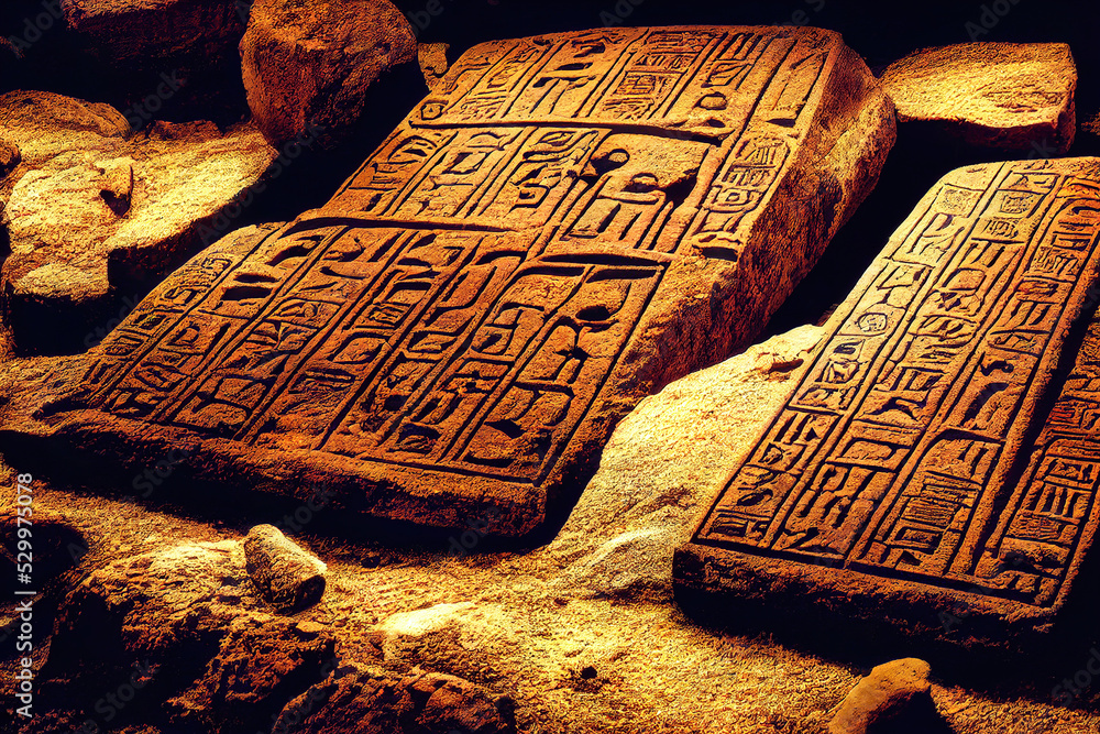 ancient egyptian hieroglyphics, ancient stone carving background ...