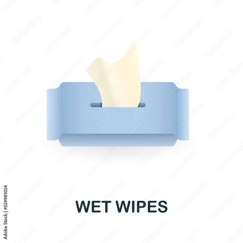 Wet Wipes icon. 3d illustration from cleaning collection. Creative Wet ...