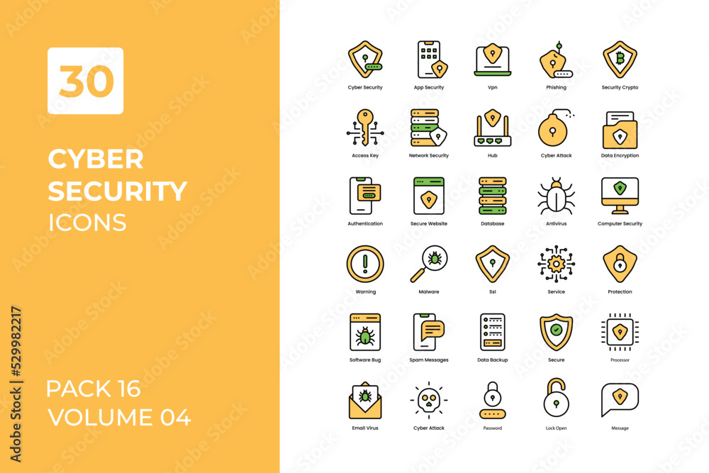 Cyber security icons collection. Set contains such Icons as access ...