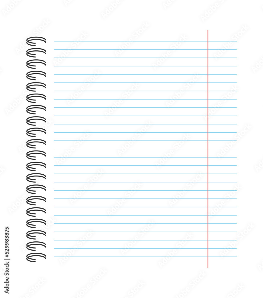 Blank lined paper template, one page, Notebook end Exercise book ...
