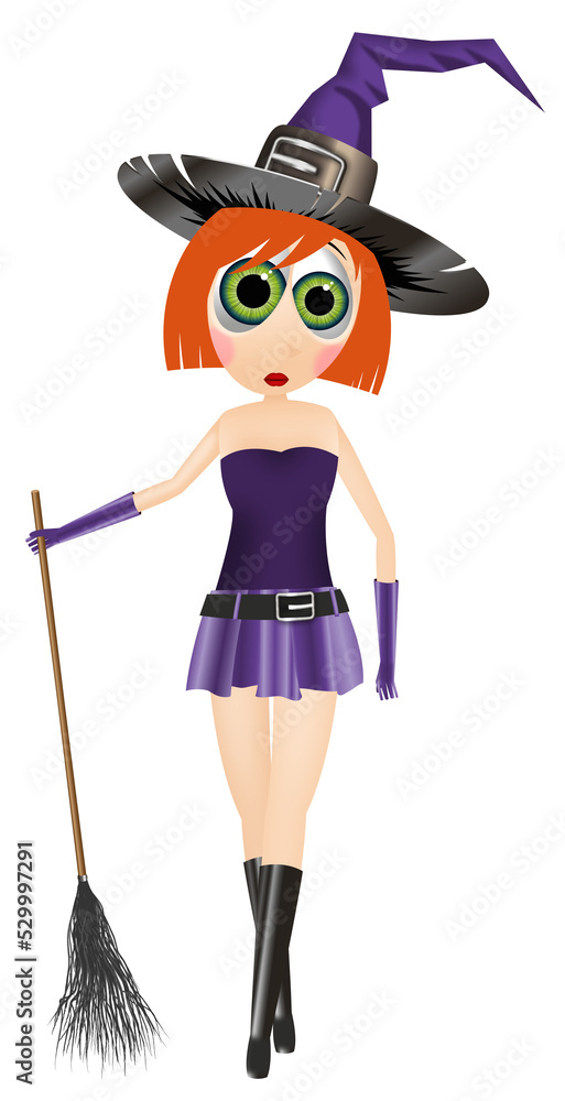 Witch cartoon character - transparent background Stock Illustration ...