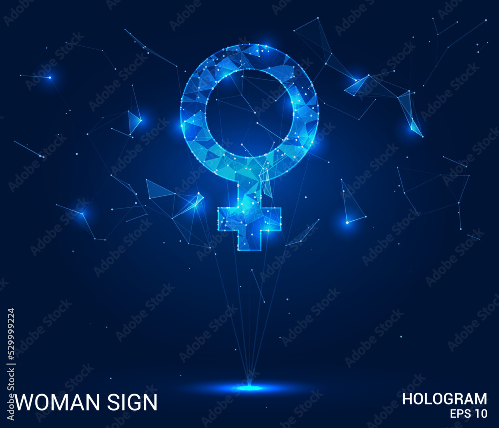 The hologram is a female sign. The female sign consists of polygons ...