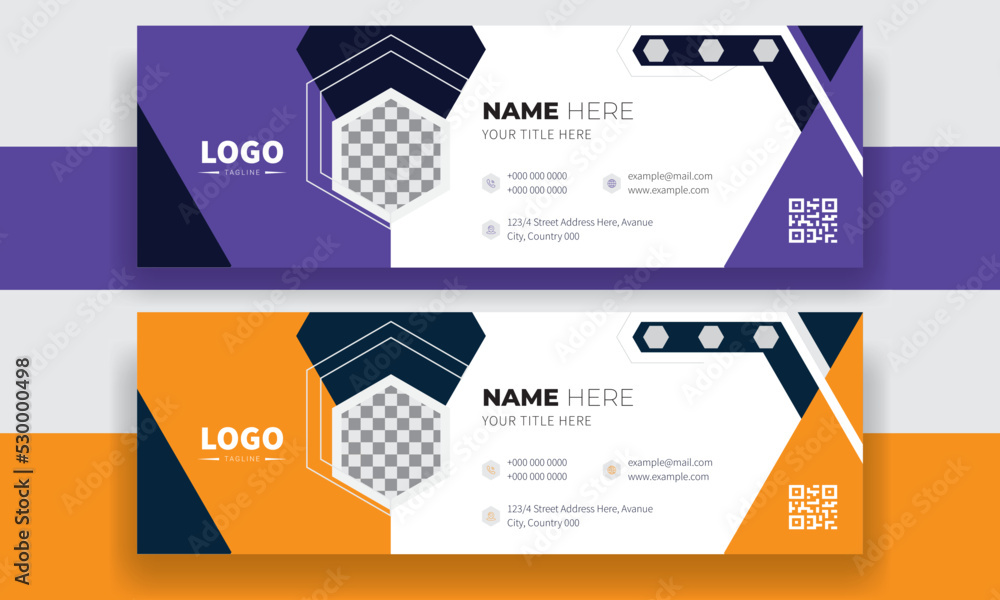 Email Signature, Abstract email signature template 10, modern email ...