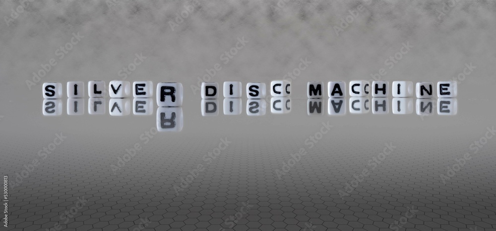 silver disc machine word or concept represented by black and white ...