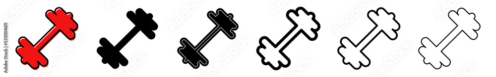 Vetor de Dumbbell icon. Set of different icons of dumbbell. Vector ...