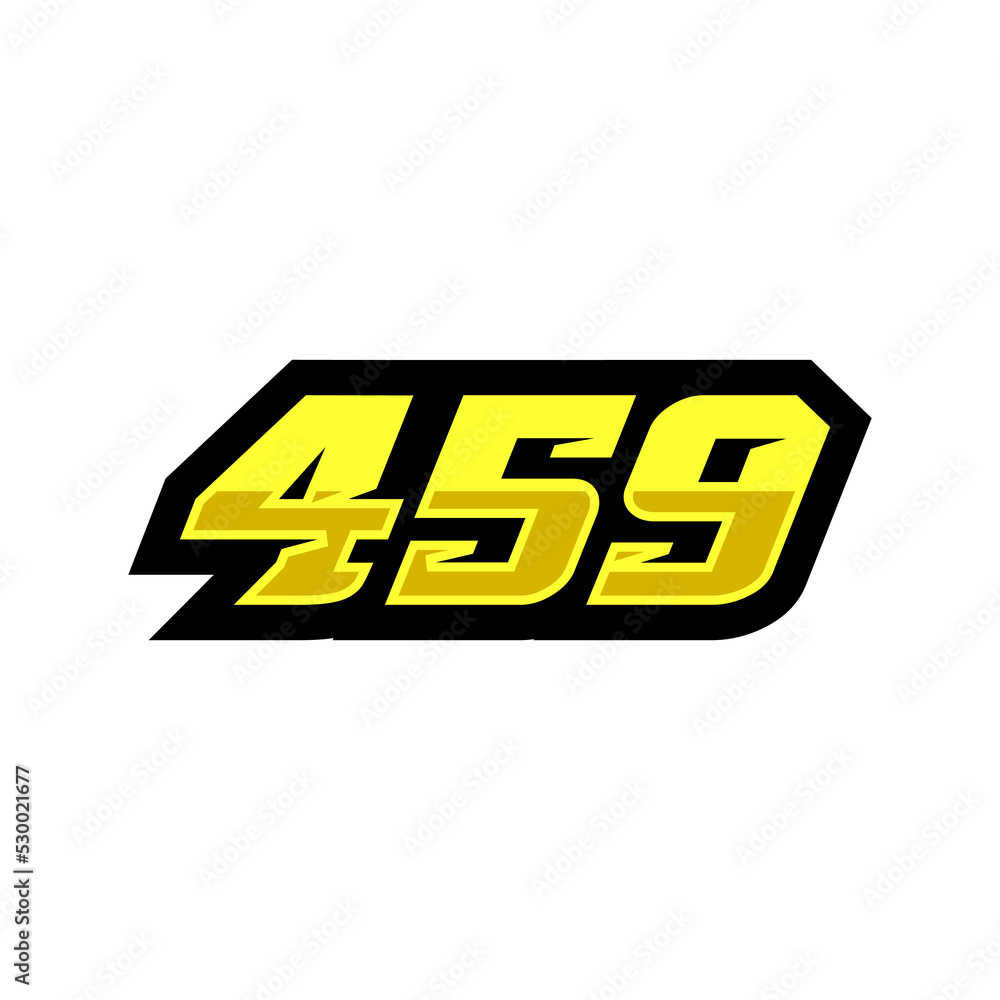Racing Number 459 Logo Design Stock Vector | Adobe Stock