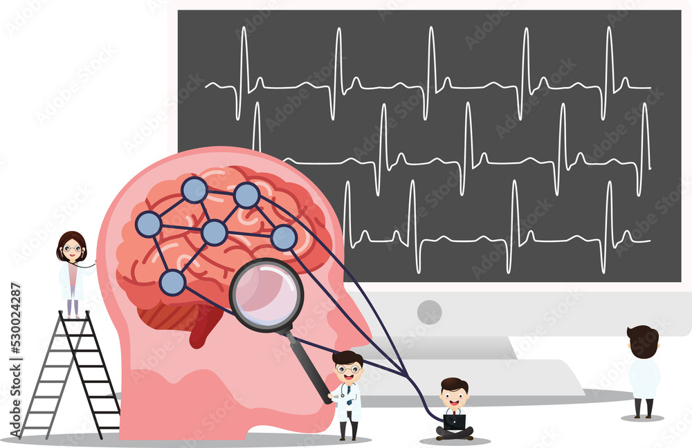 Hemorrhagic brain stroke concept. Apoplexy, cerebral hemorrhage ...