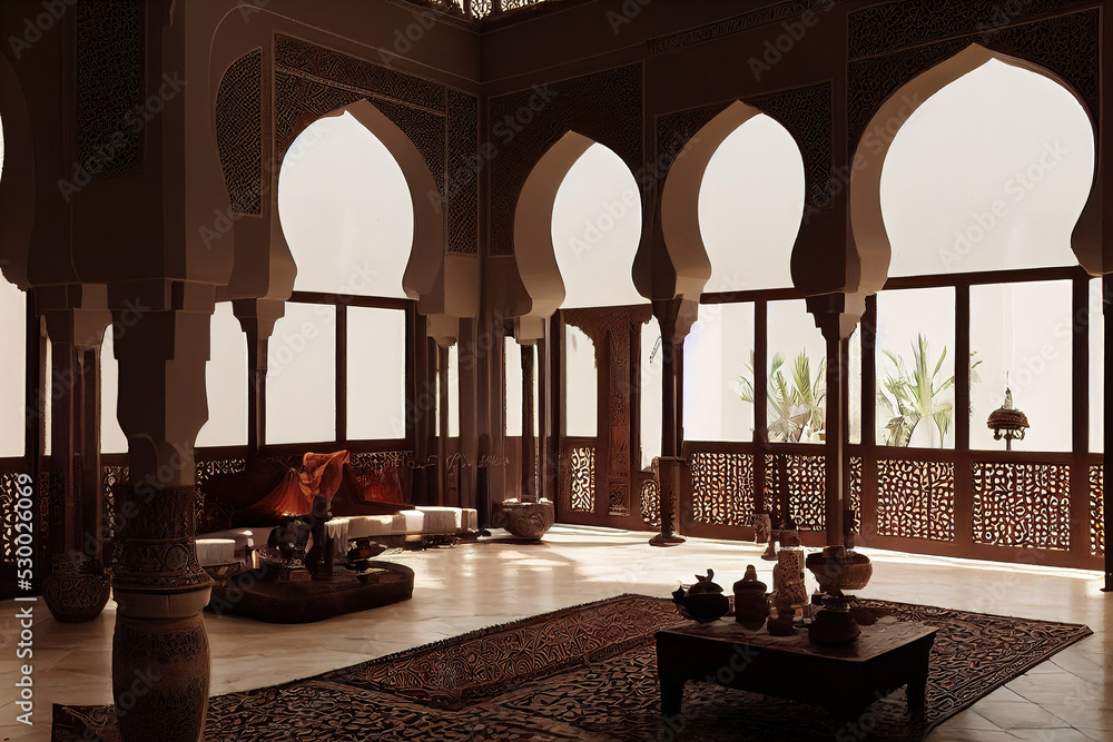 interior of a mosque, middle eastern, morocco building interior ...