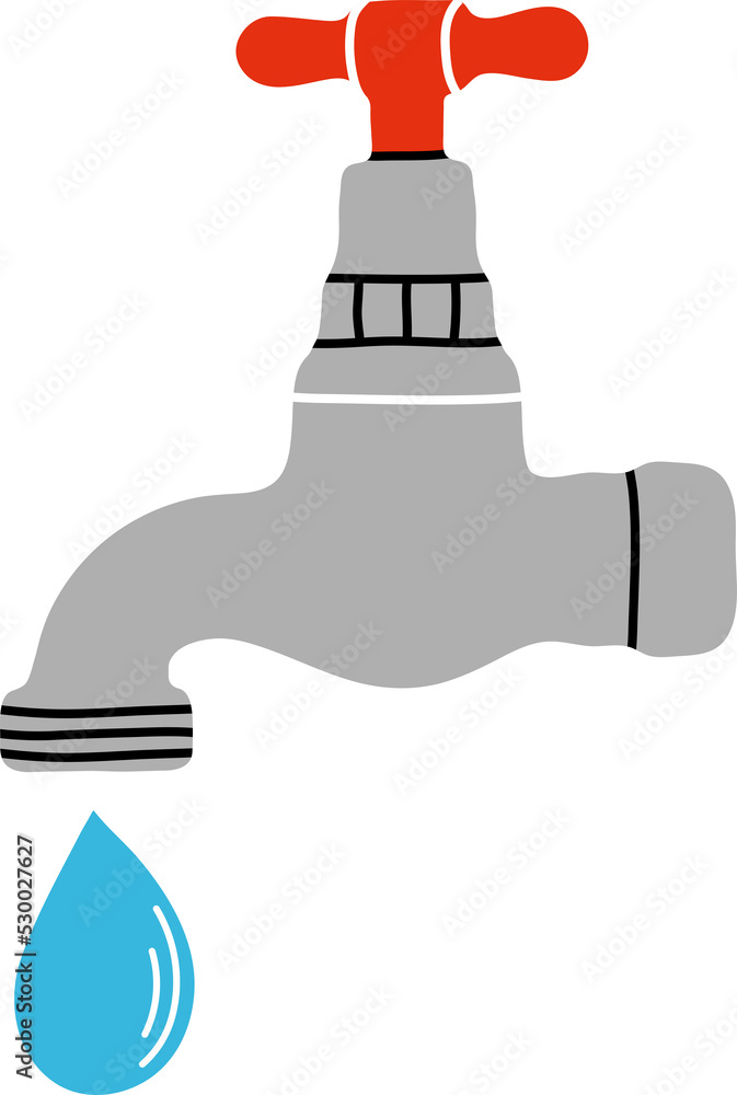 Water element clipart in flat line style. Hand drawn PNG illustration ...