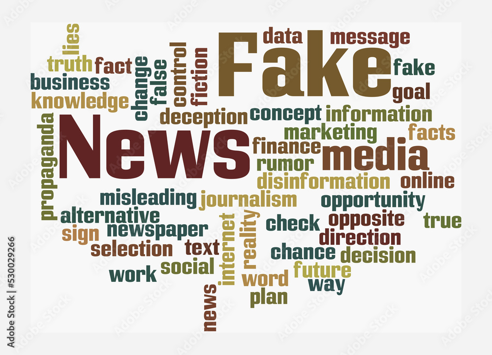 Word Cloud with FAKE NEWS concept, isolated on a white background Stock ...