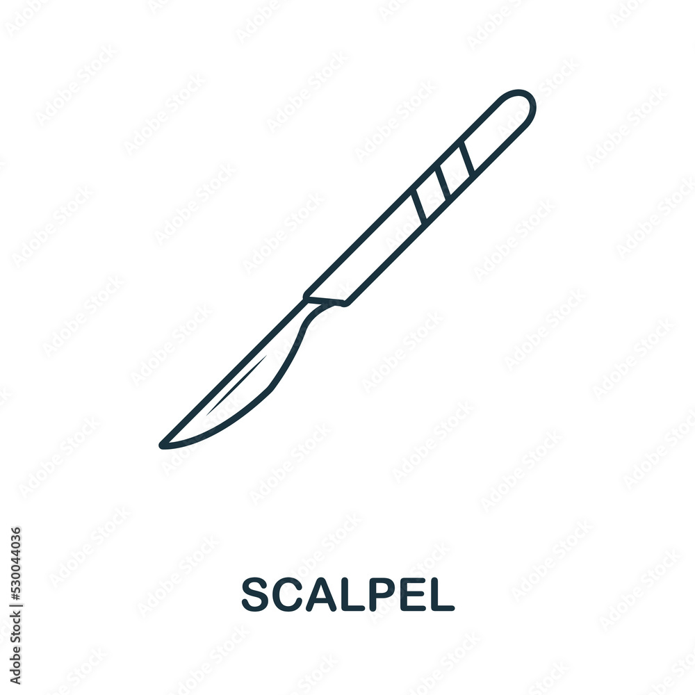Scalpel icon. Simple element from medical services collection. Filled ...