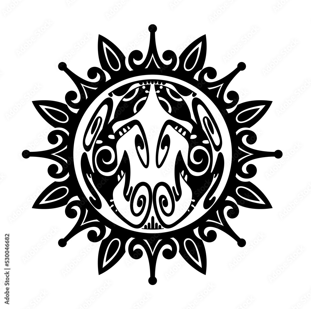 Maori style tattoo .shaped as lizard.Tattoo lizard design Stock Vector ...