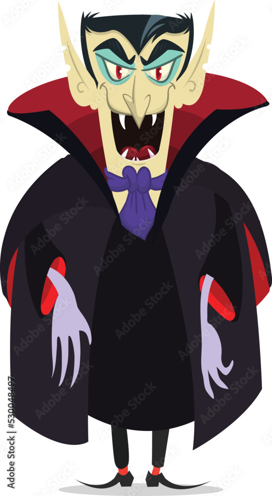 Cute cartoon vampire smiling. Vector illustration Stock Vector | Adobe ...
