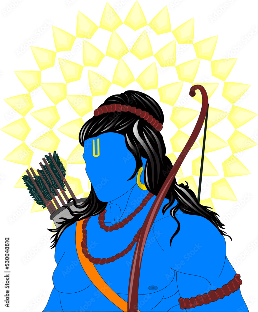Vector art of lord ram or rama azure body color with persian plum ...