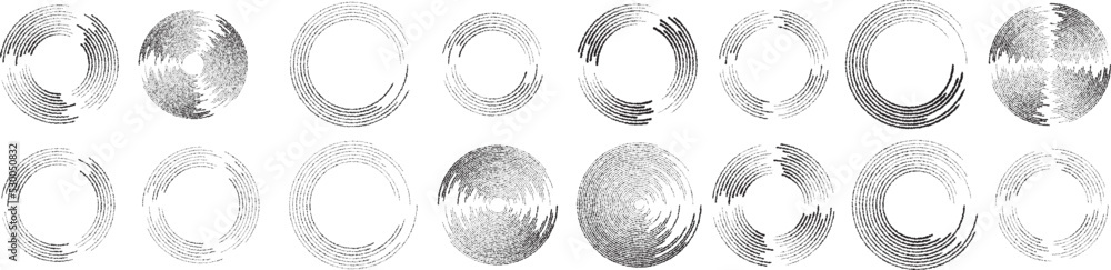 Grunge lines in Circle Form . Spiral Vector Illustration .Textured ...