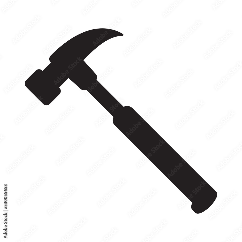 Hammer icon, hammer symbol, vector. Stock Vector | Adobe Stock