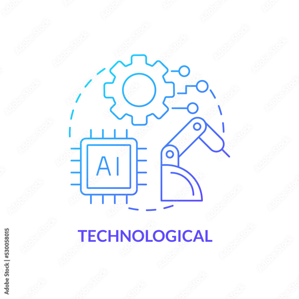 Technological blue gradient concept icon. Industry digitization and ...